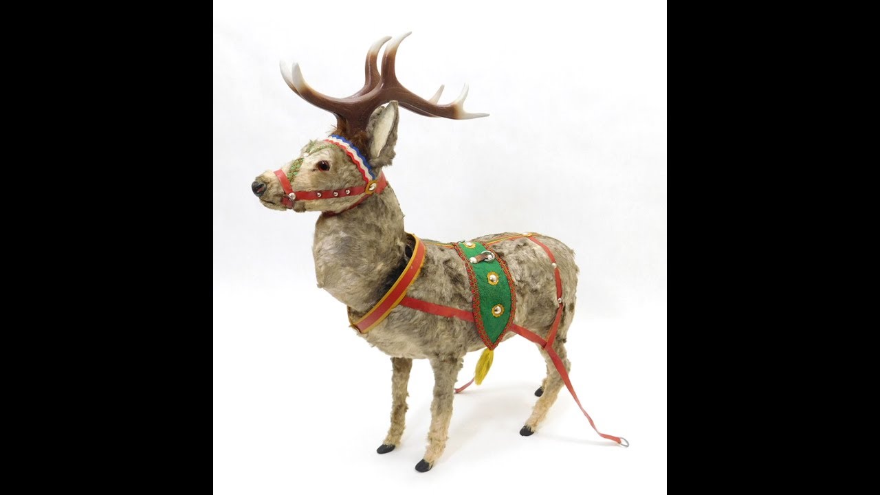 NODDING REINDEER CLOCKWORK NODDER AUTOMATON - YouTube