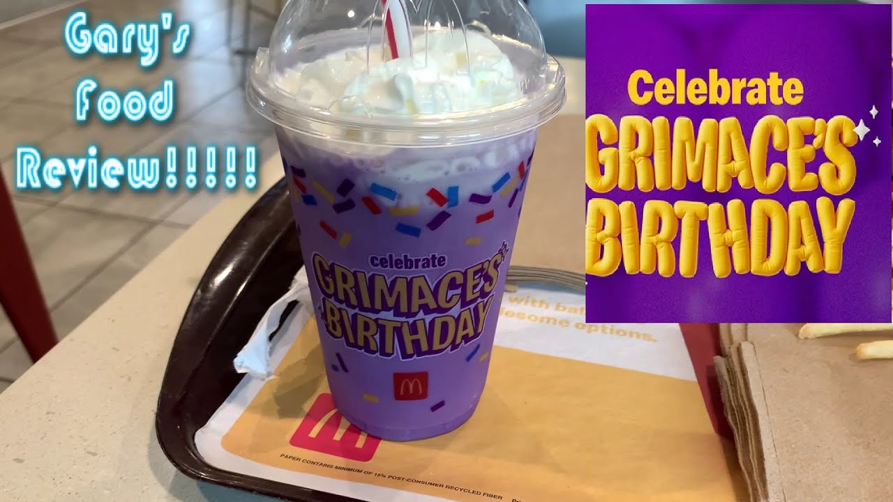 Review: McDs New Grimace's Purple Berry-Flavored Shake - YouTube