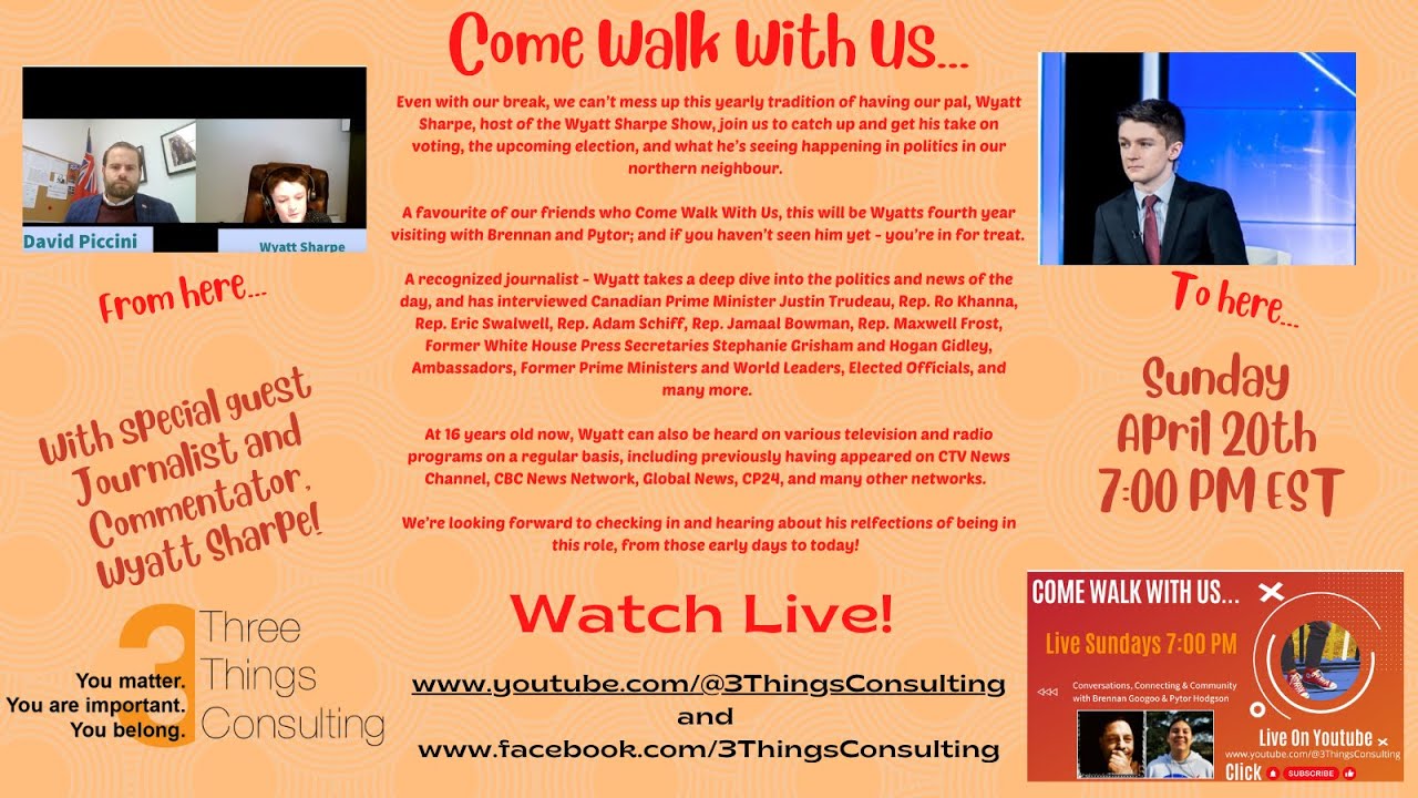 Come Walk With Us...Live with Wyatt Sharpe - YouTube