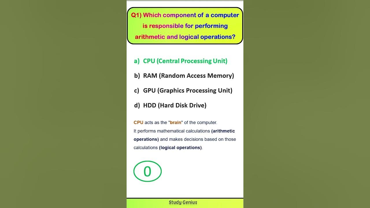 Questions 1 | Computer GK Questions Part -1 | Computer Fundamental MCQ Question with Answer ...