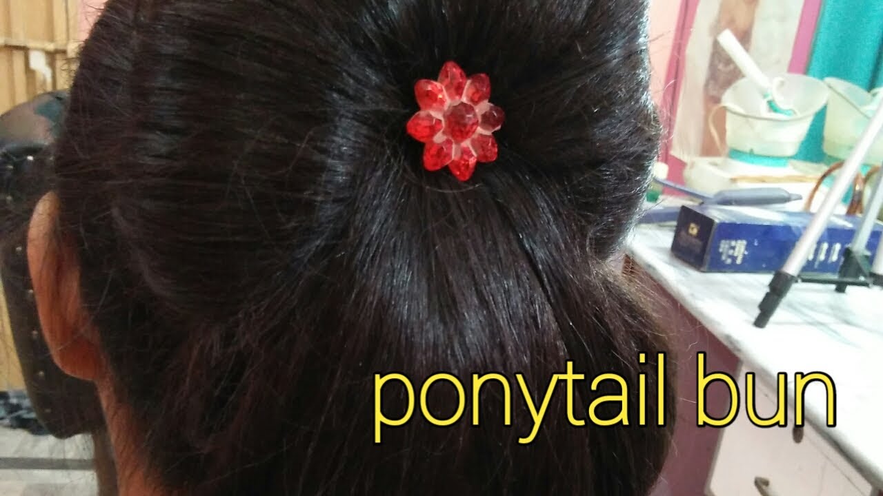 Easy and quick bun hairstyle / everyday bun hairstyle - YouTube