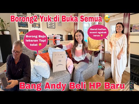 Borong2 yuk di buka rek 🤣! Suami Ngakak gara2 Kaftan! Akhirnya Bang Andy Beli Hp Baru Lagi 