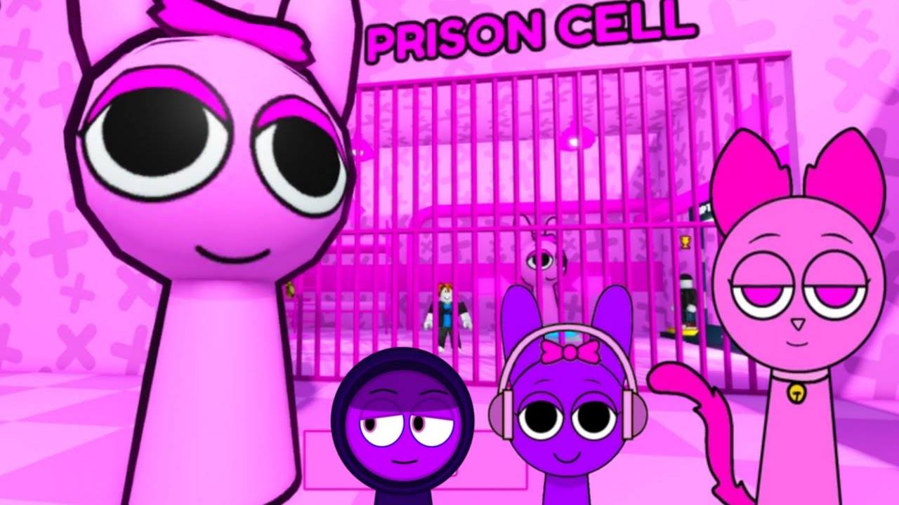 SPRUNKI Pinki Played SPRUNKI pink Prison Run Obby in Roblox ...