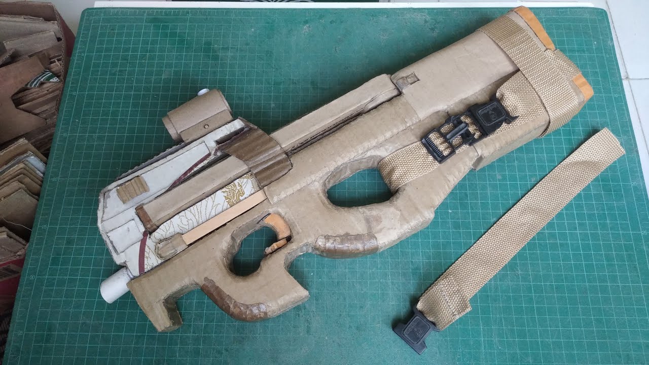 CARDBOARD FN P90 RESTORATIONS | CUSTOM SLING. - YouTube