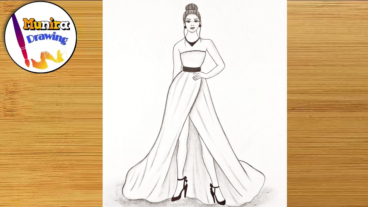 How to draw Fashion Girl Dress Easy step-by-step || Fashion ...
