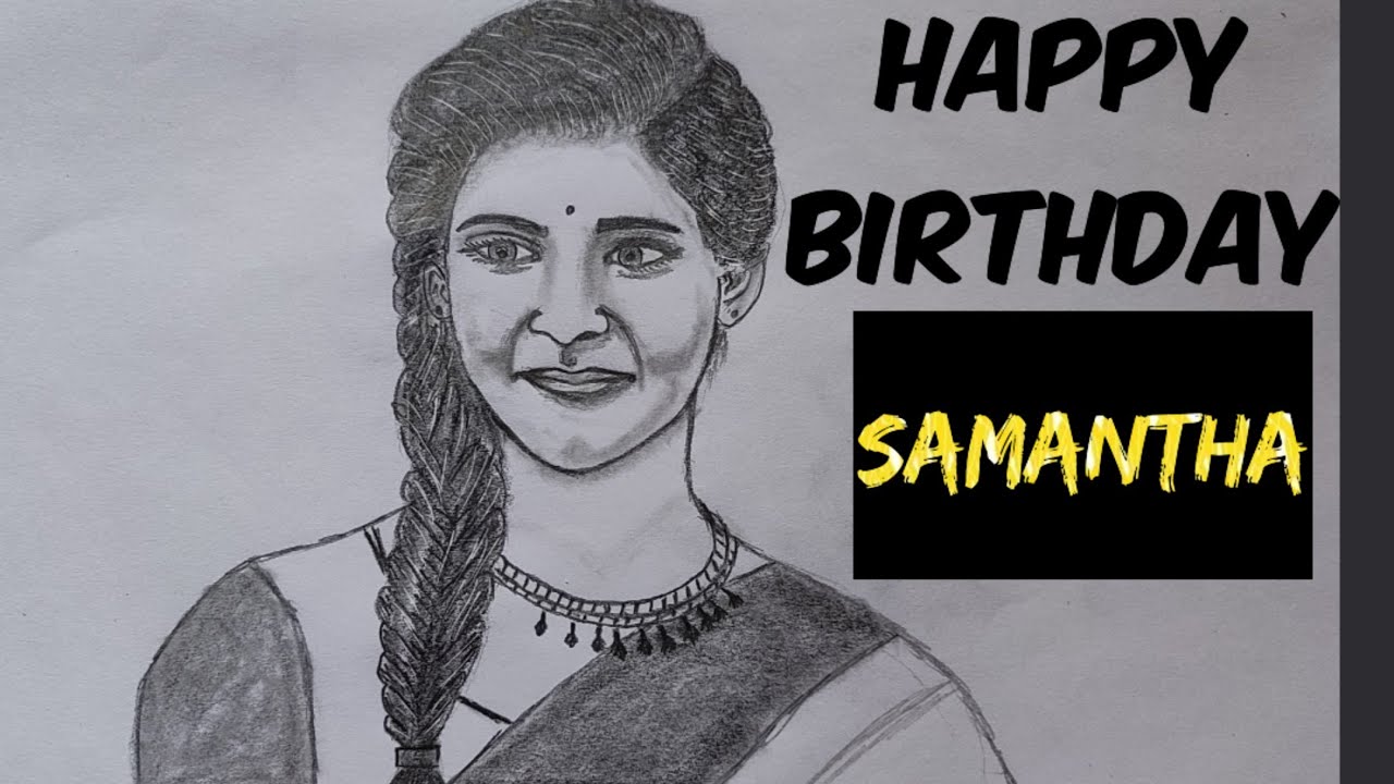 Actress Samantha portrait Art | Samantha Birthday Special Drawing ...