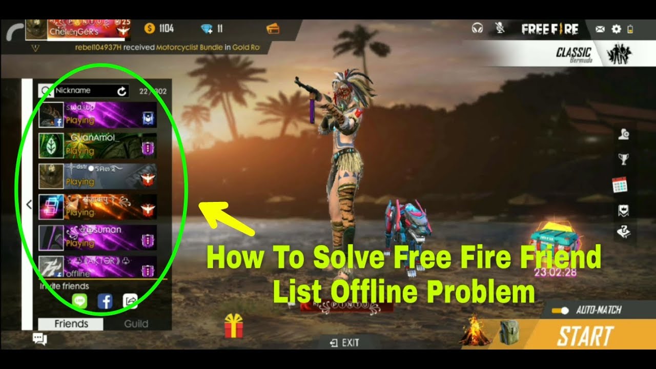 Free fire friend list offline poblam | How to solve Free fire friend ...