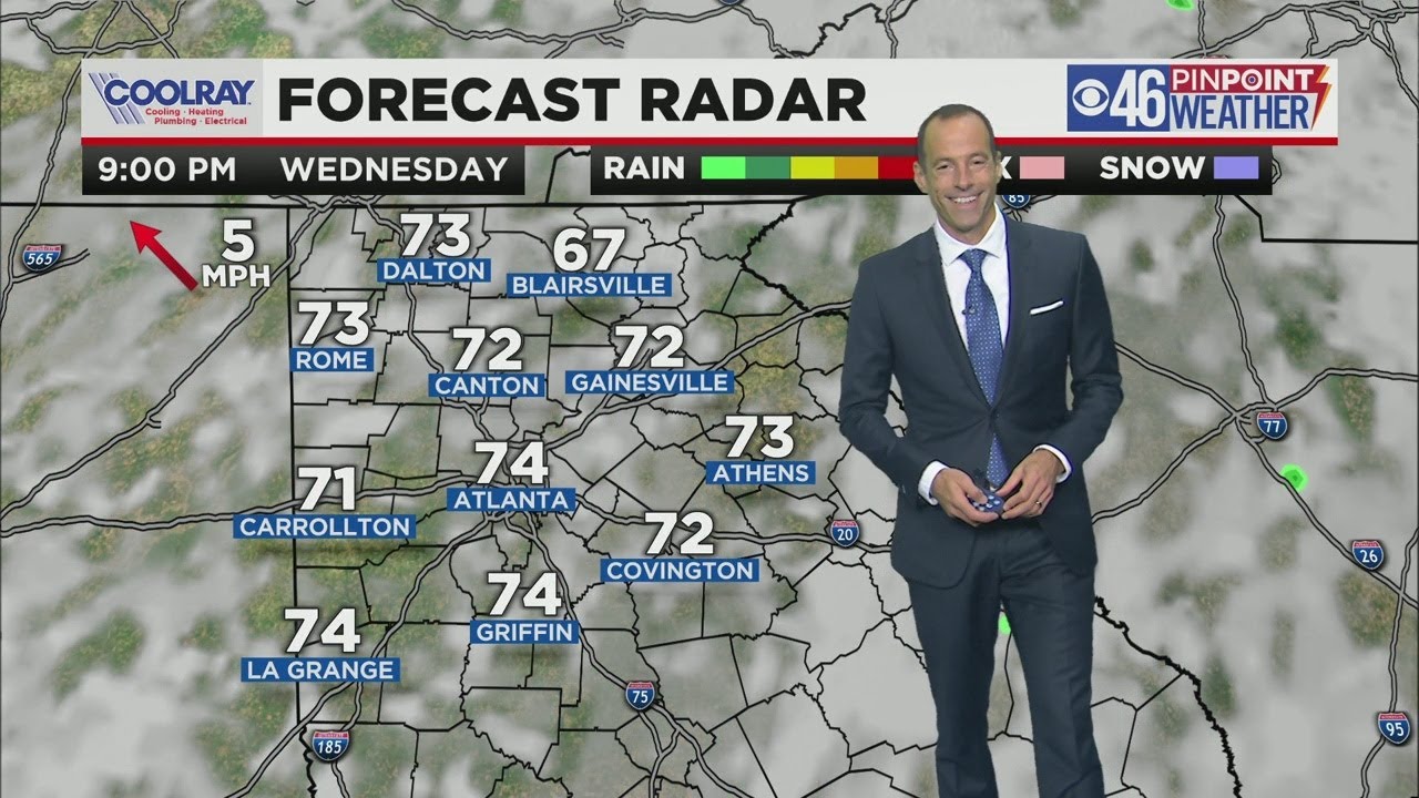Muggy, isolated t-storms on Thursday - YouTube