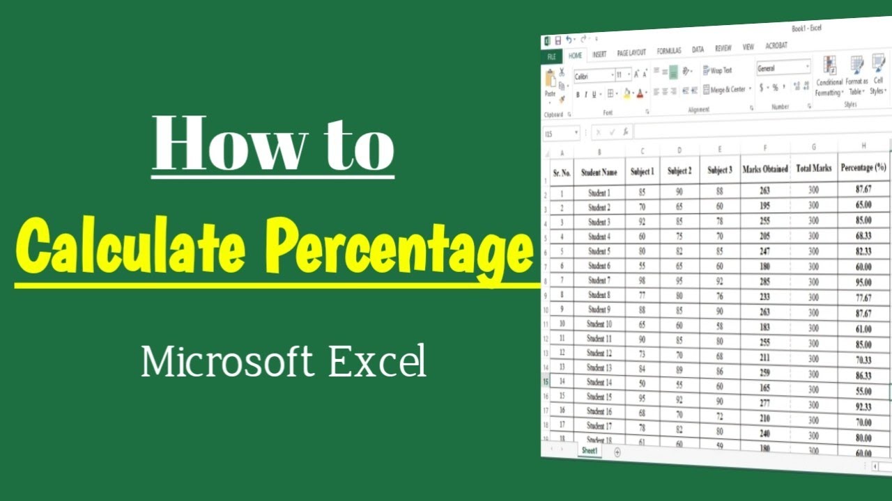 How to Calculate Percentage in Excel Sheet | Easy Excel Formula ...