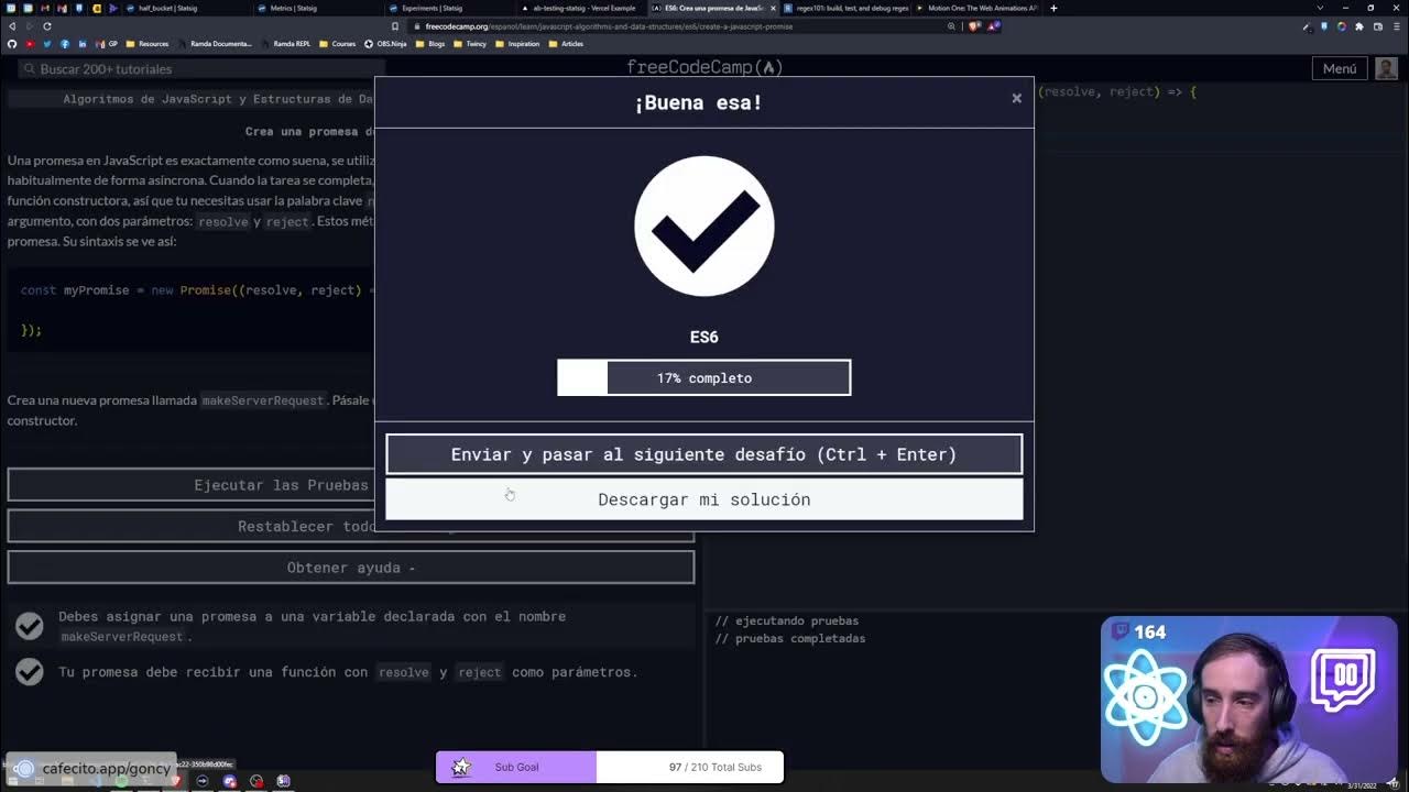 #freeCodeCamp - Algoritmos de JavaScript y Estructuras de Datos - ES6 (2/2) - YouTube
