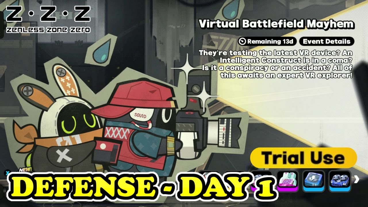 Virtual Battlefield Mayhem DEFENSE TRIAL CHARACTERS DAY 1 【Zenless Zone ...