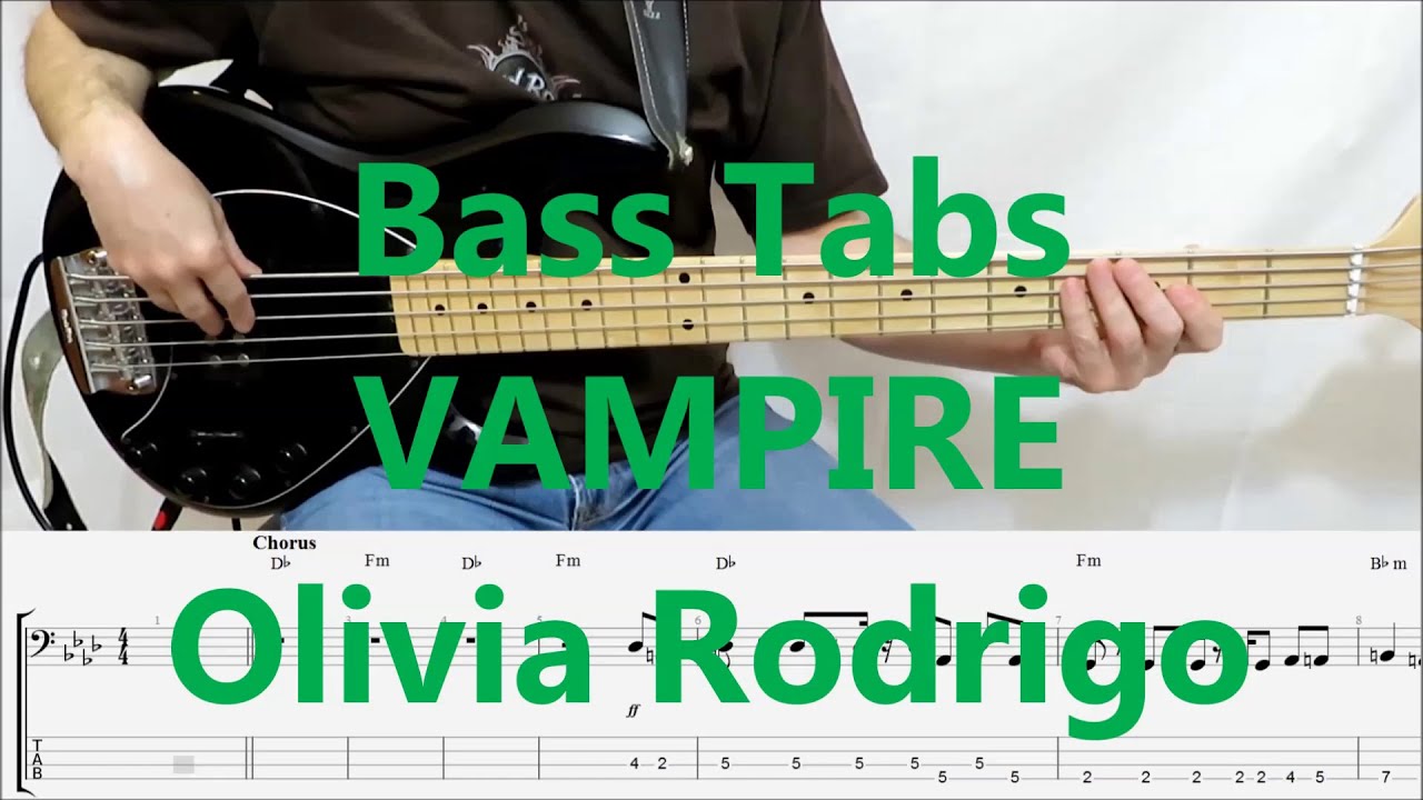 Olivia Rodrigo - Vampire (BASS COVER TABS) - YouTube