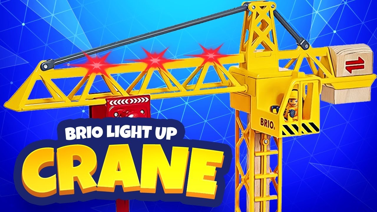 BRIO Light Up Construction Crane [Toy Unbox and Play] - YouTube