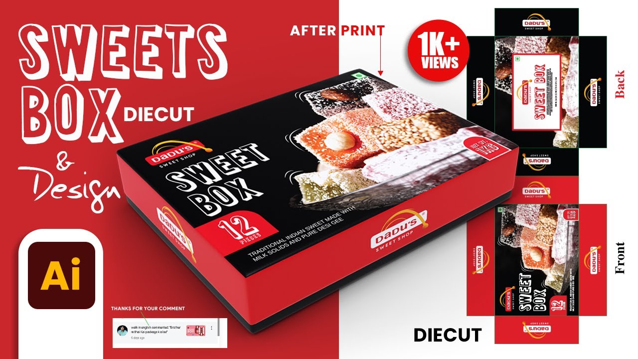 Sweets Box Design in illustrator | illustrator tutorials - YouTube