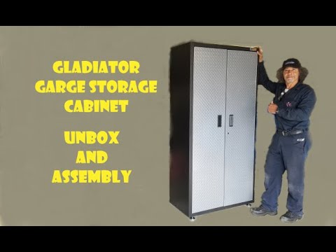 Gladiator Storage Cabinet, Unbox and Assembly - YouTube