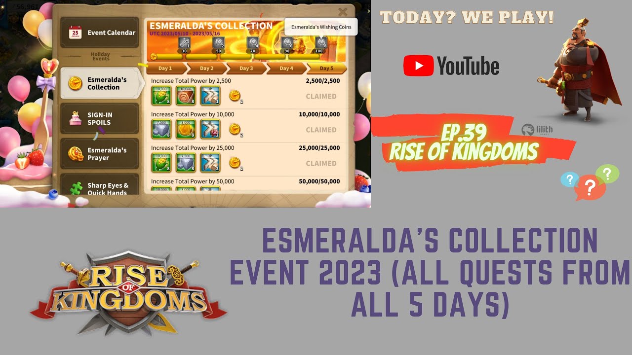 RoK Guide: Esmeralda's Collection Event 2023 (All quests from all 5 ...