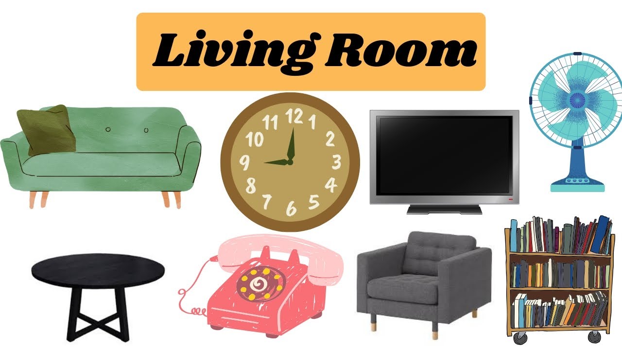 Living room Vocabulary in English || Living room Words in English - YouTube