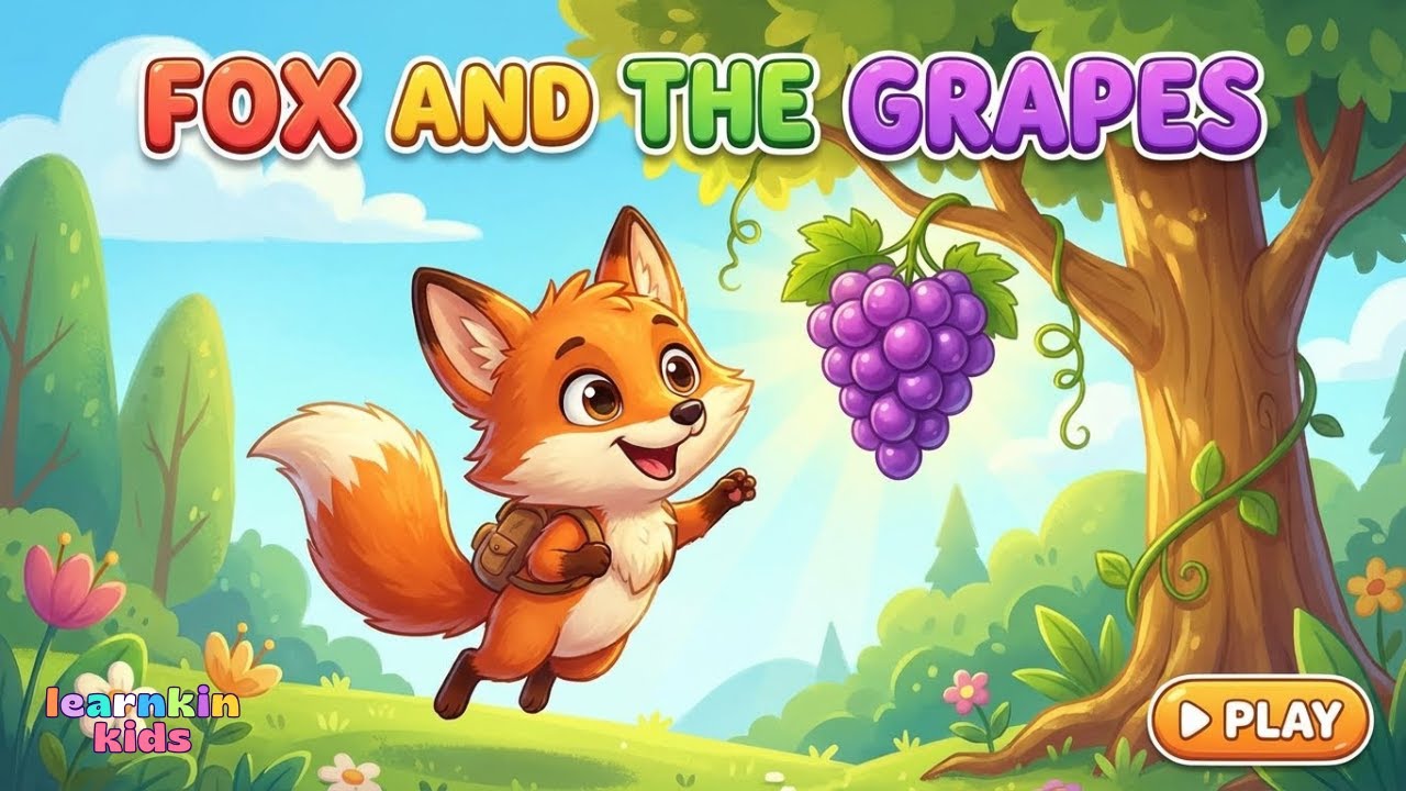The Fox and the Grapes | Aesop's Fable | Animated Story for Kids with ...