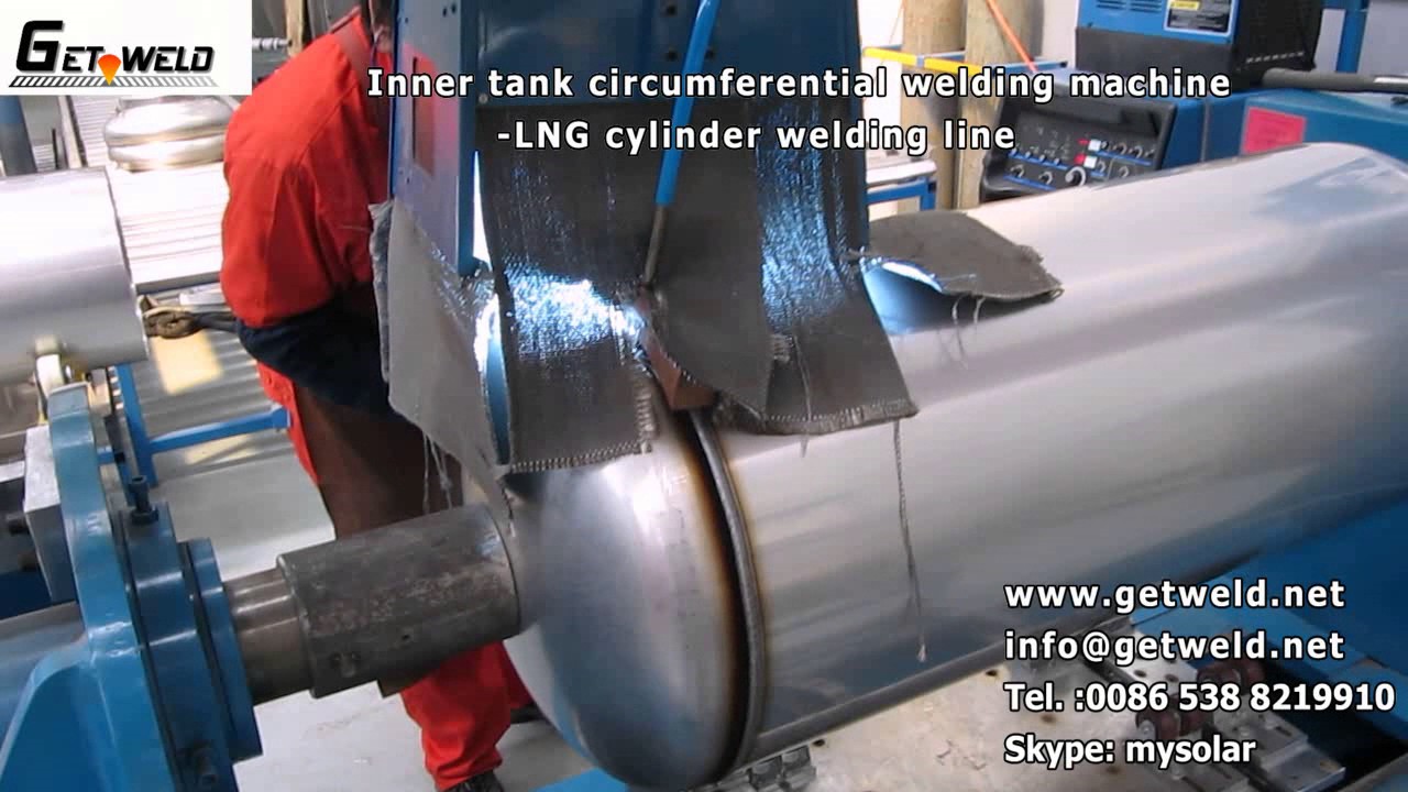 LNG cylinder inner tank circumferential welding machine (MIG welding ...