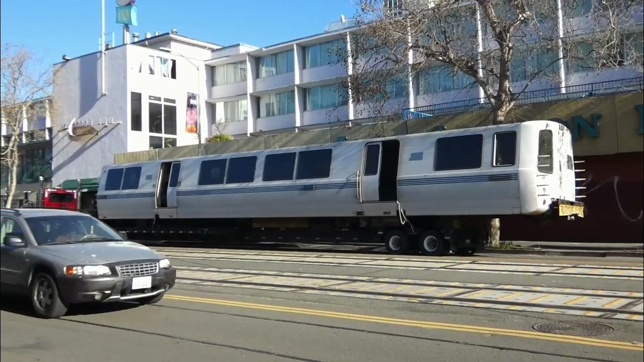 Archived #1 | BART C2 car on truck heads to scrapyard - YouTube