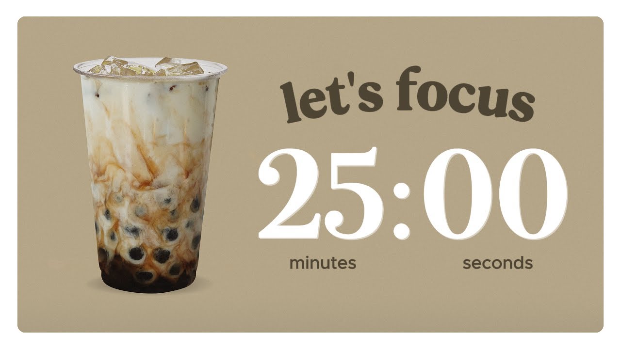 2-hour study with me🧋 | brown sugar boba pomodoro timer 25-5 | lo-fi ...