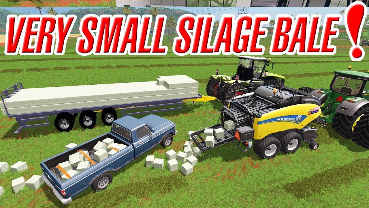 Farming Simulator 17: VERY SMALL SILAGE BALING AND LOADING !!! - YouTube