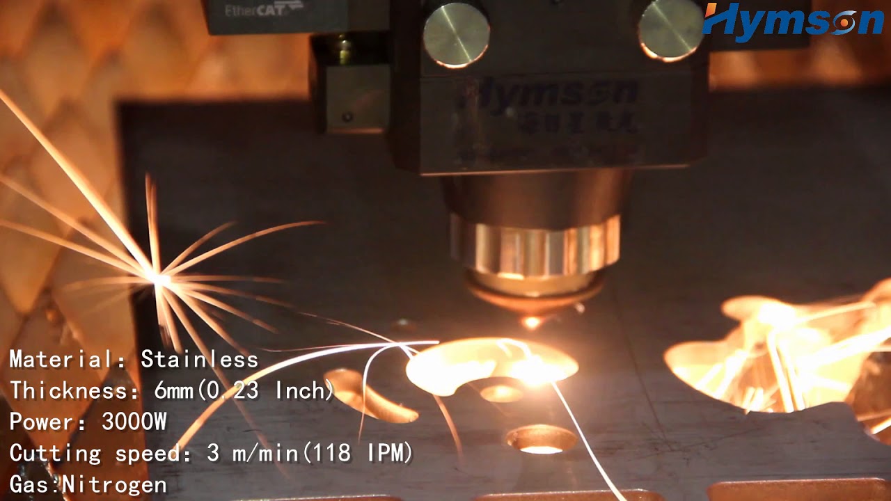 Hymson丨3000W 6mm Stainless steel laser cut - YouTube