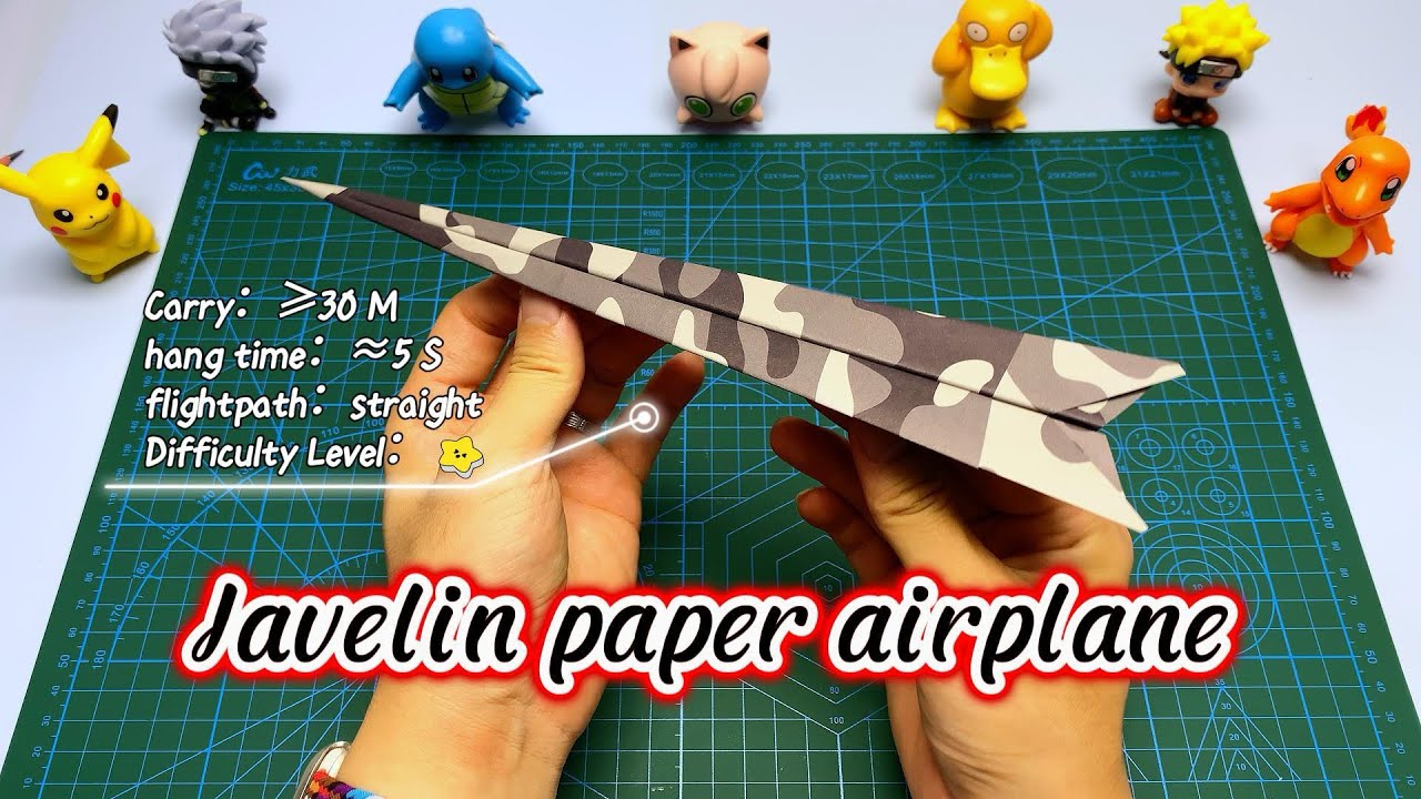 Javelin paper plane!How to make a paper plane that flies farthest?# ...