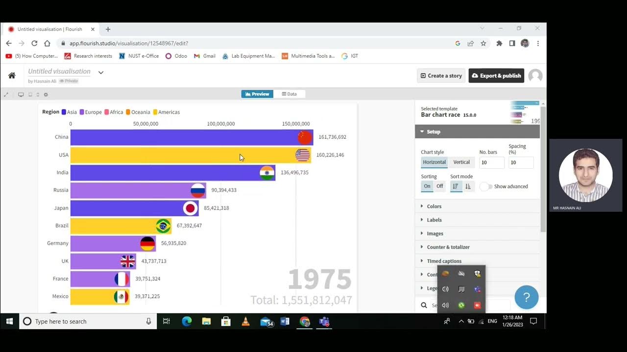How to make racing bar chart - YouTube