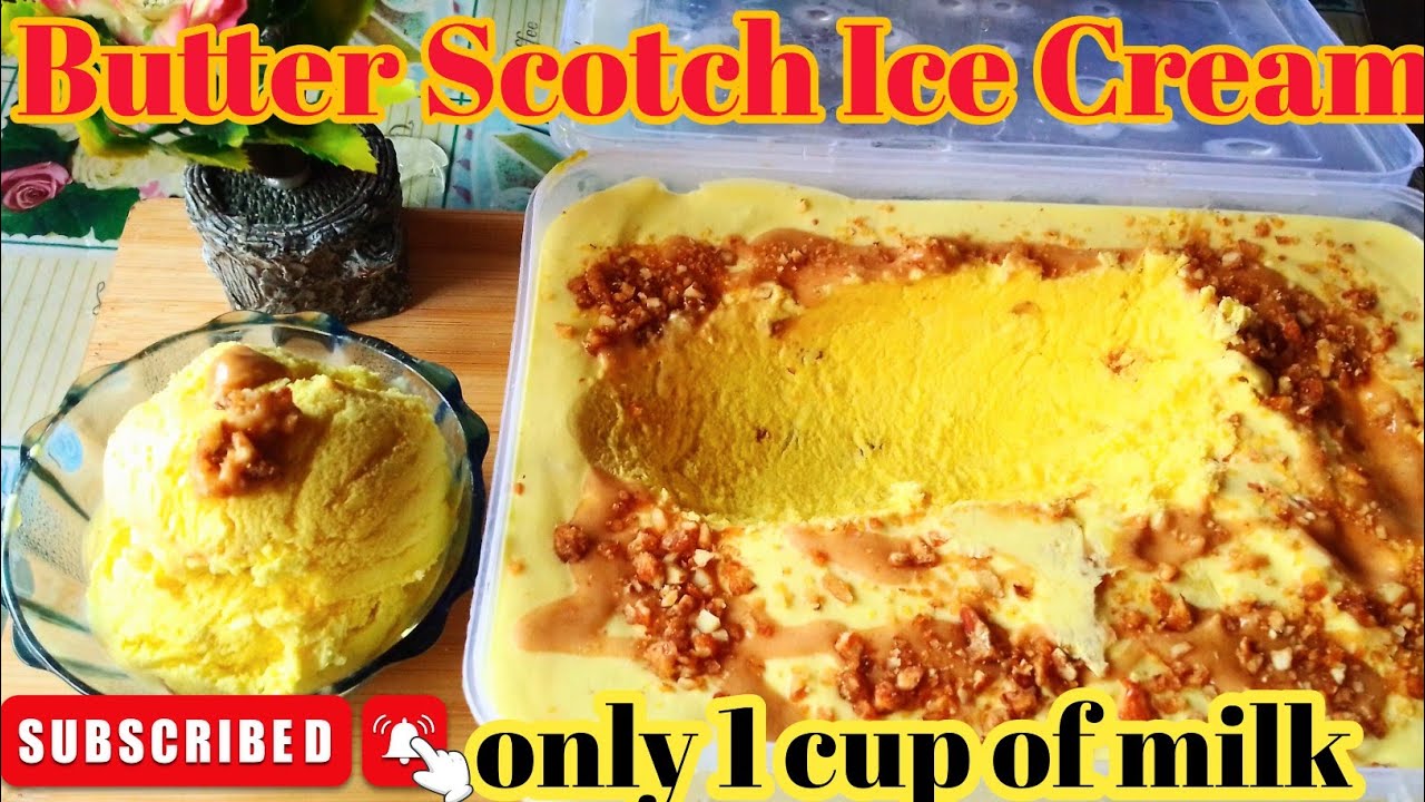 Homemade Butter Scotch Ice Cream/How to Make Butterscotch Ice Cream ...
