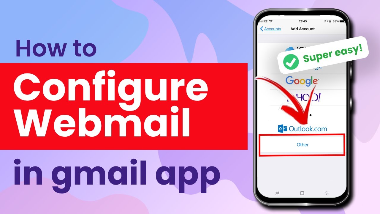 How to configure webmail in Gmail app 2024 | Initial Solution - YouTube