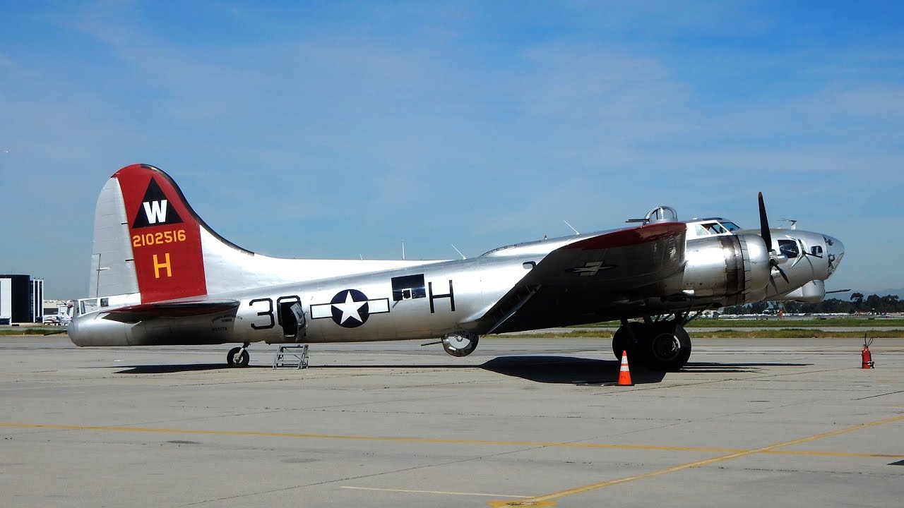 EAA's Boeing B-17 Aluminum Overcast at Long Beach Airport (KLGB) - YouTube