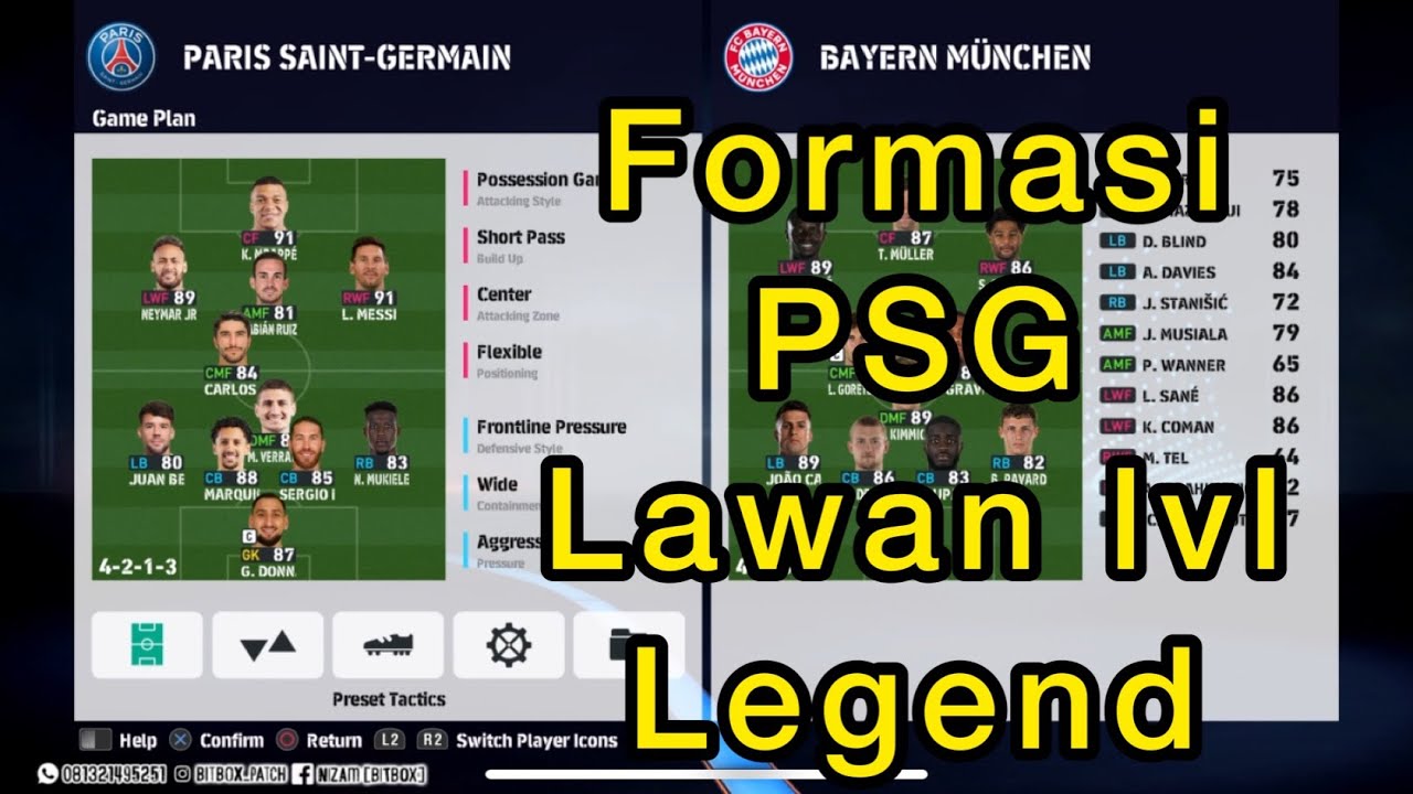 Formasi psg lawan level legend & gameplay di ps4 - YouTube