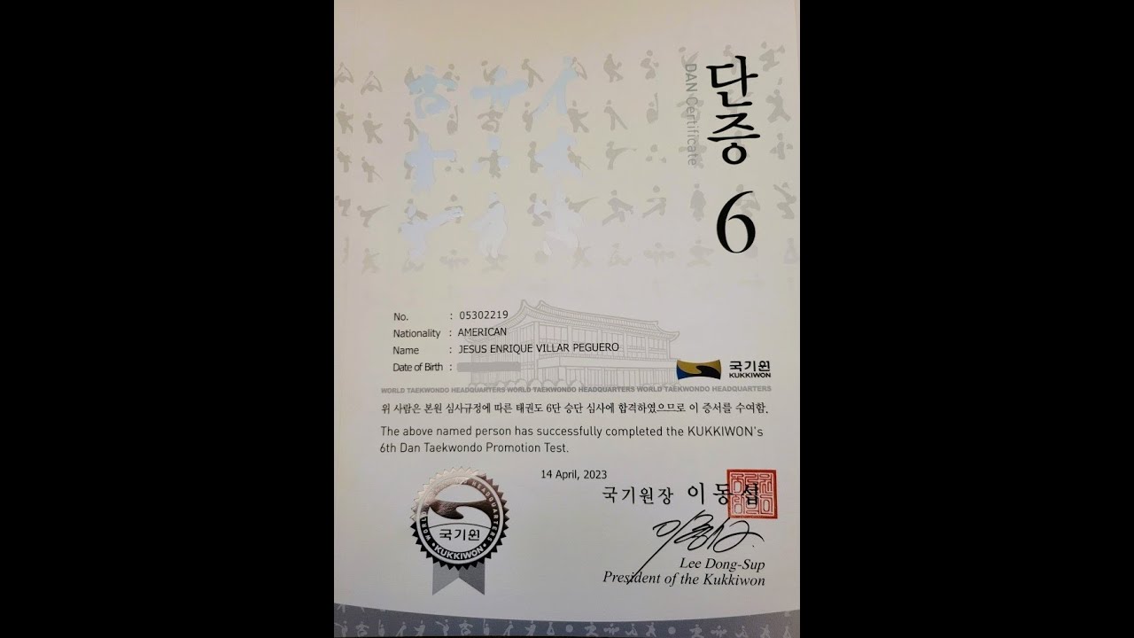 Taekwondo 6th Dan KUKKIWON - Henry Villar - YouTube