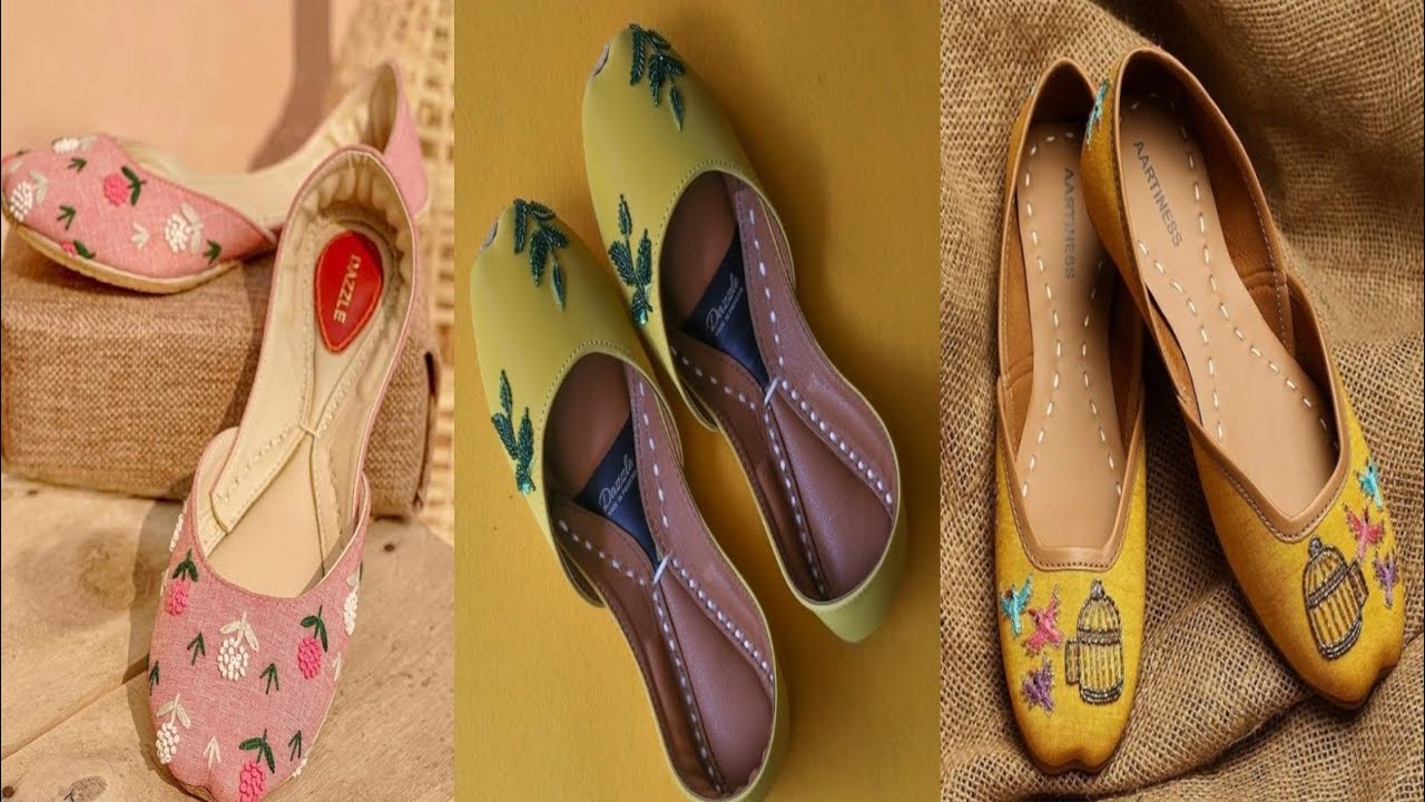 embroidery khussa beautiful style design - YouTube