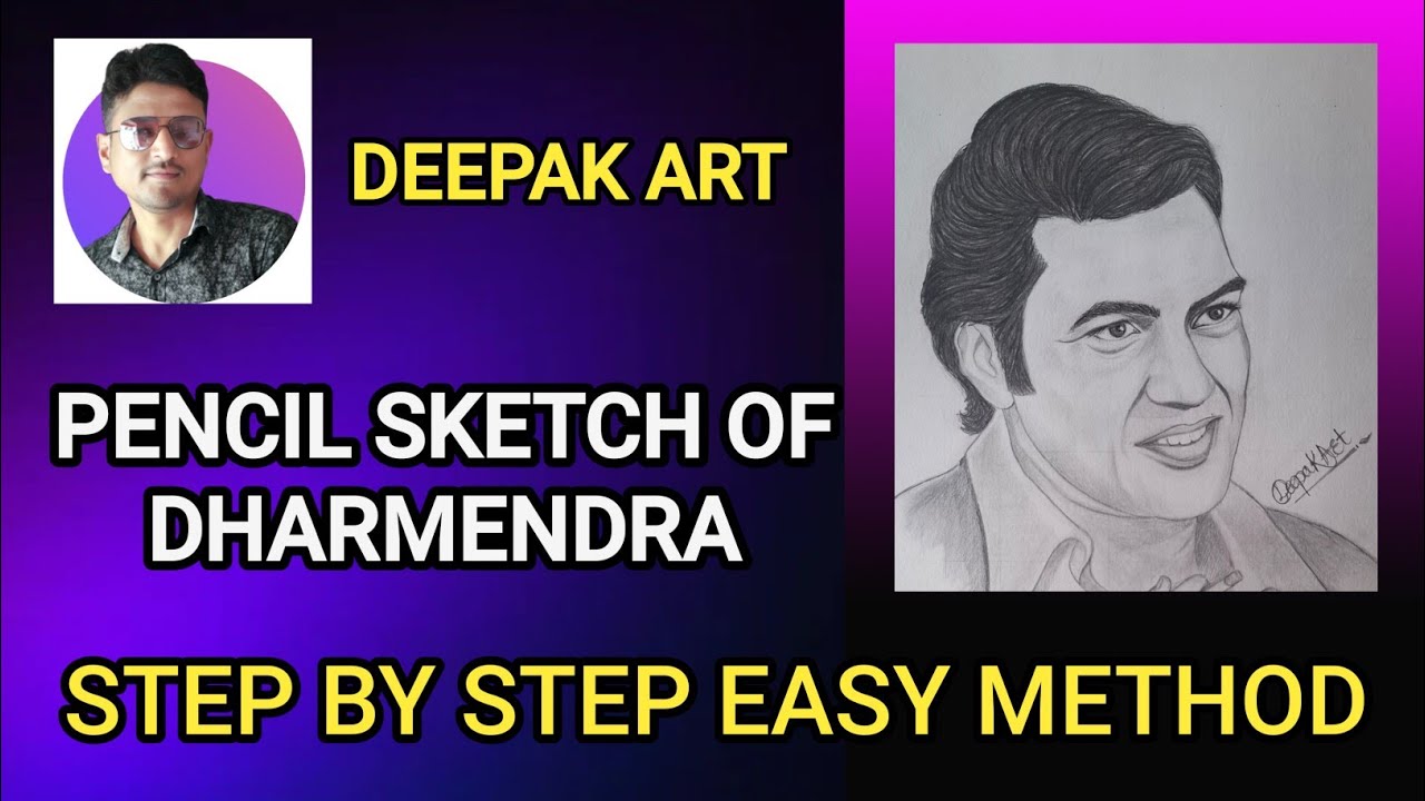 PENCIL SKETCH OF DHARMENDRA STEP BY STEP EASY WAY #sketching #sketch # ...