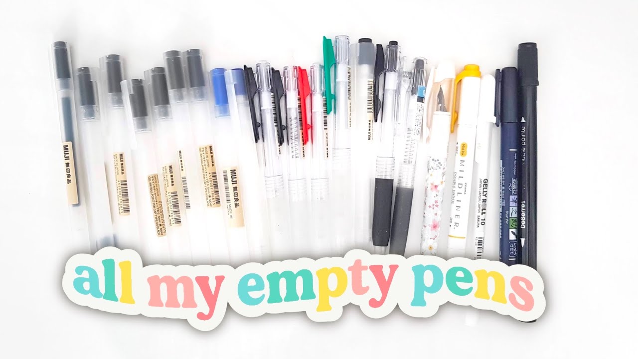 All my Empty Pens & Stationery - YouTube