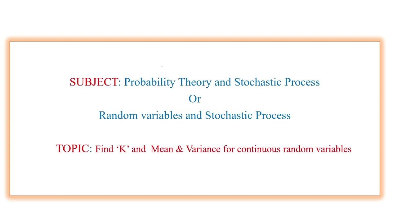 Variance example for continuous random variables proof, Variance continuous random variables ...