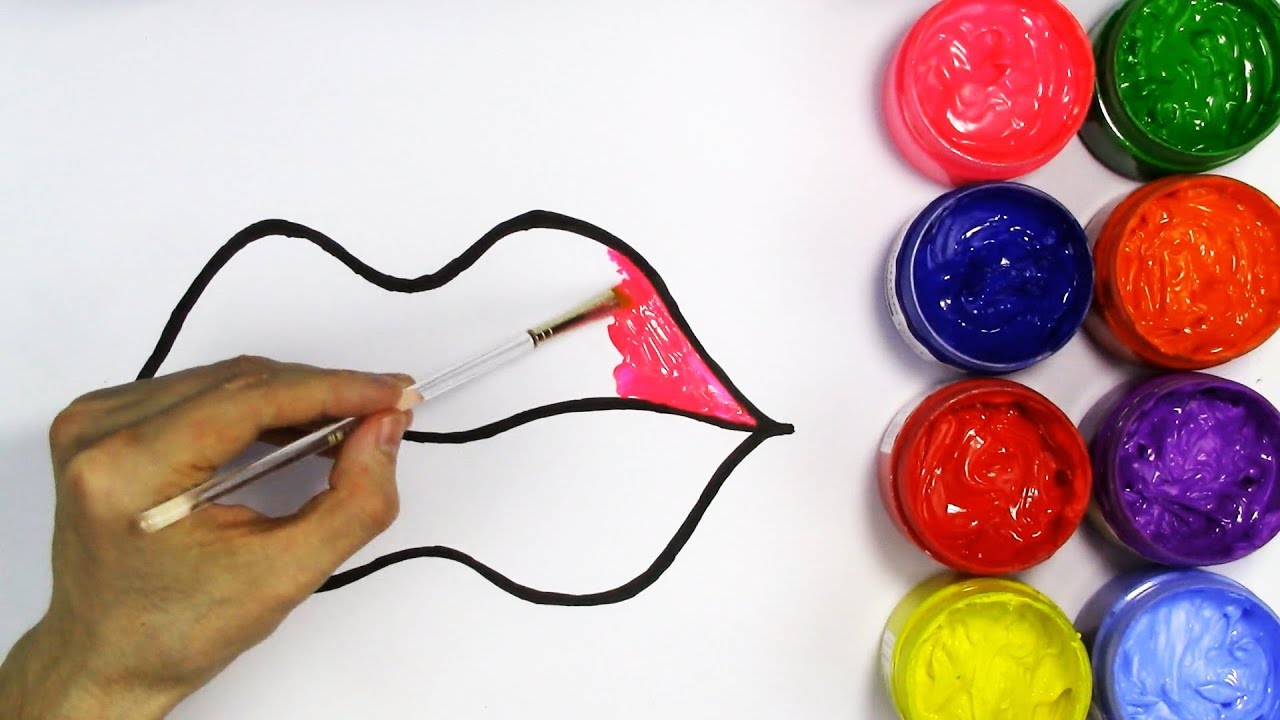 Drawing and Coloring Book Rainbow Lip | Art Colours for Children ...