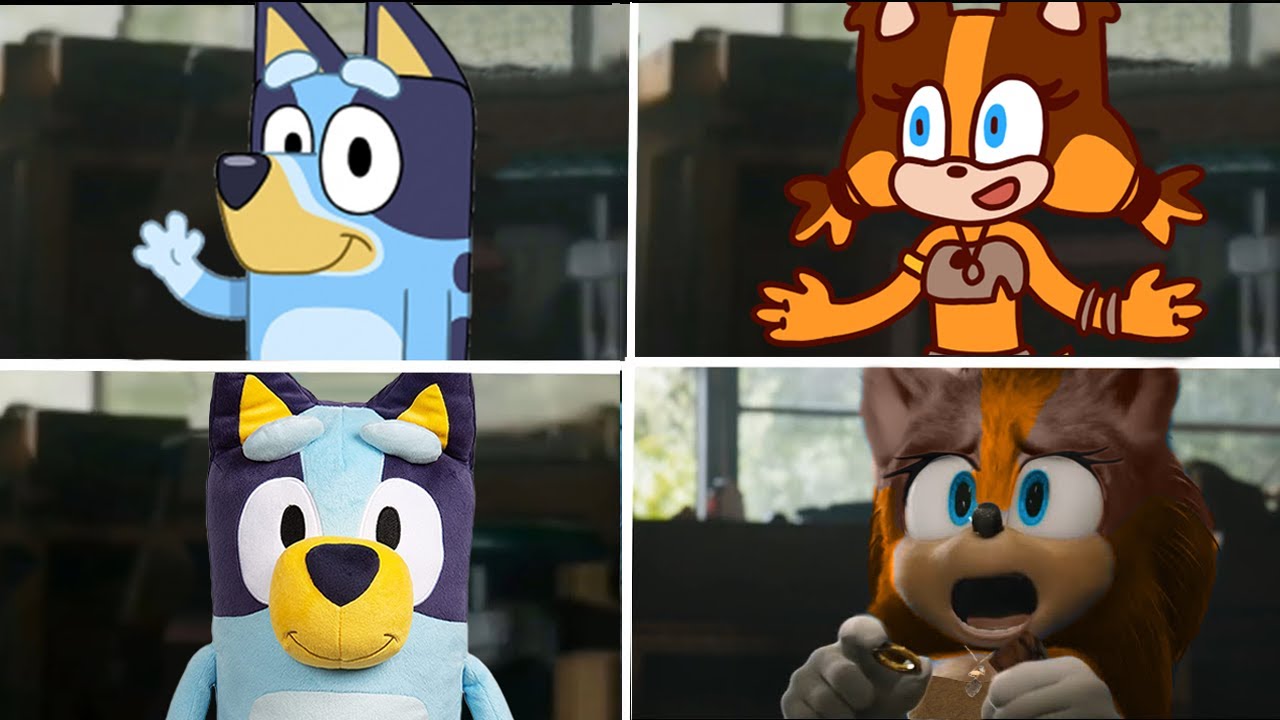 Sonic The Hedgehog Movie BLUEY VS STICKS SONIC BOOM Uh Meow All Designs ...