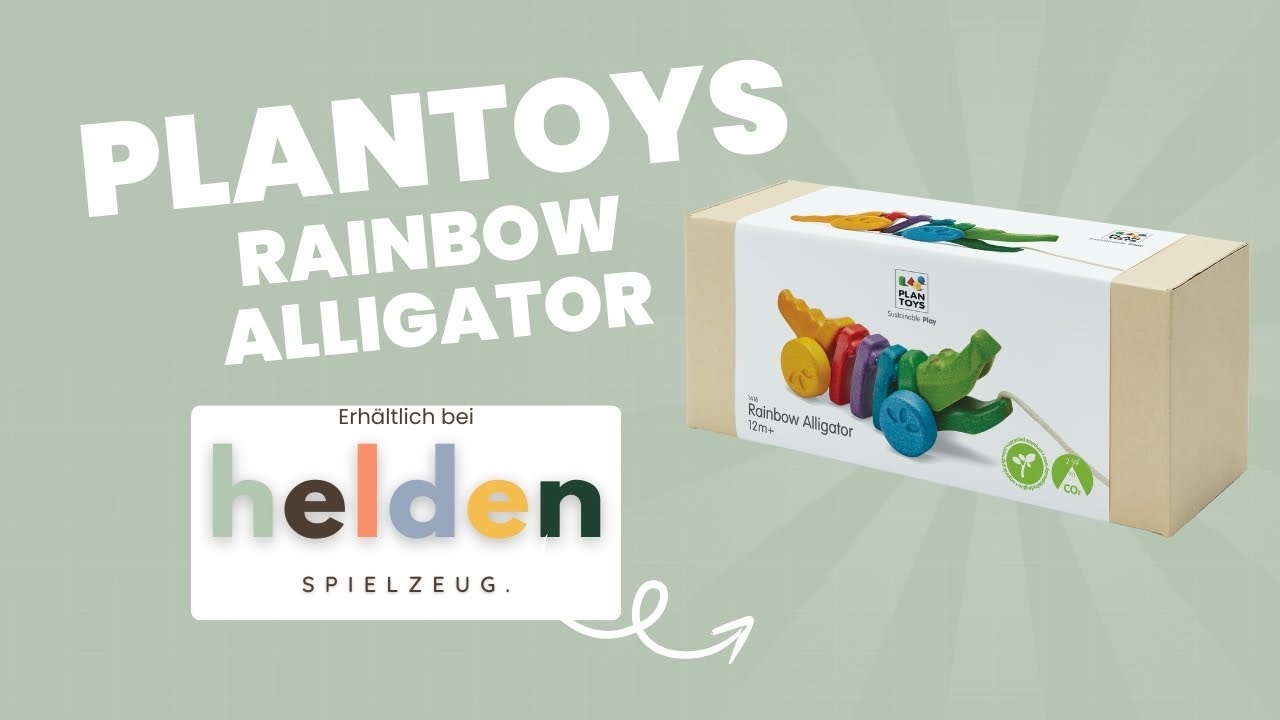 PlanToys Nachzieh Alligator Rainbow bei Heldenspielzeug - YouTube