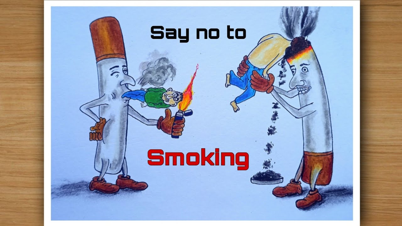 Say no to smoking drawing | International day against drug abusing ...