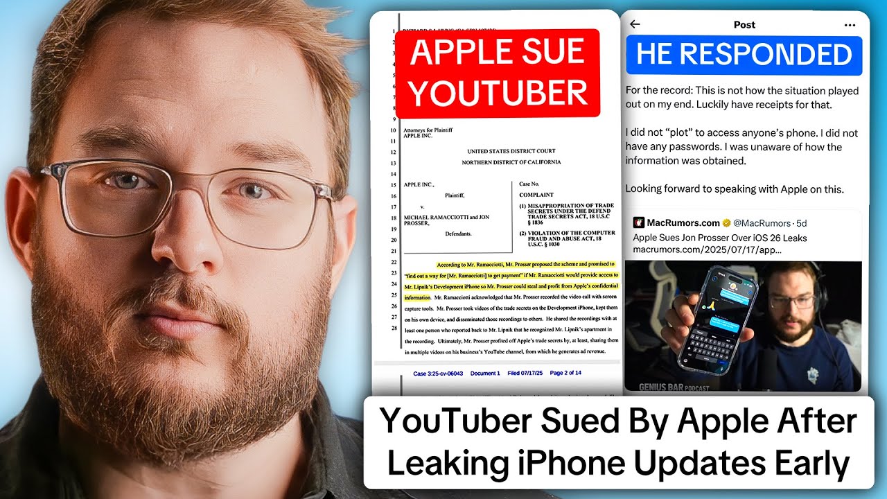 YouTuber Sued By Apple After Leaking "Trade Secrets" - YouTube