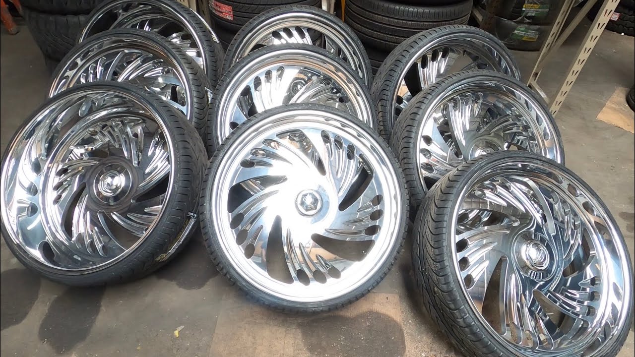 1ST IN THE WORLD 🌎 28” BILLET SPECIALTIES SET OF 9 WHEELS CHICAGO BOX ...