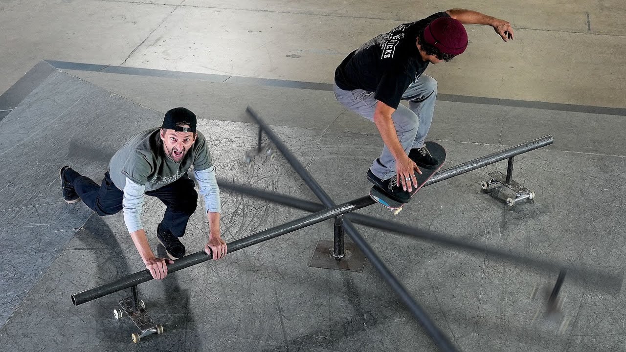 360 DEGREE REVOLVING SKATEBOARD RAIL?! - YouTube