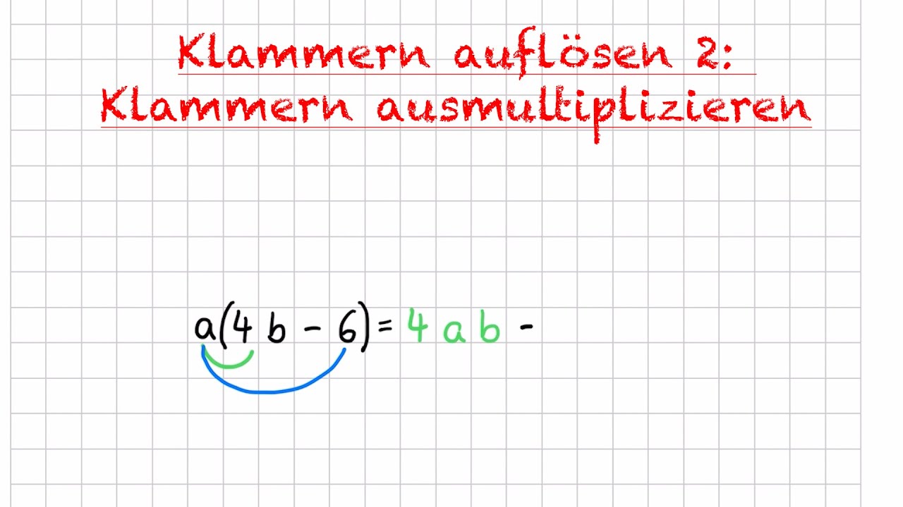 Klammern auflösen 2: Klammern ausmultiplizieren ("Mal vor der Klammer ...