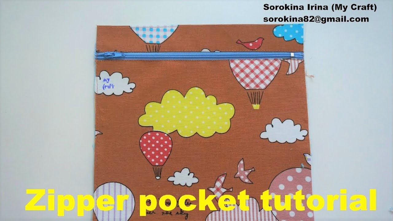 Zipper pocket tutorial / МК: карман на молнии - YouTube