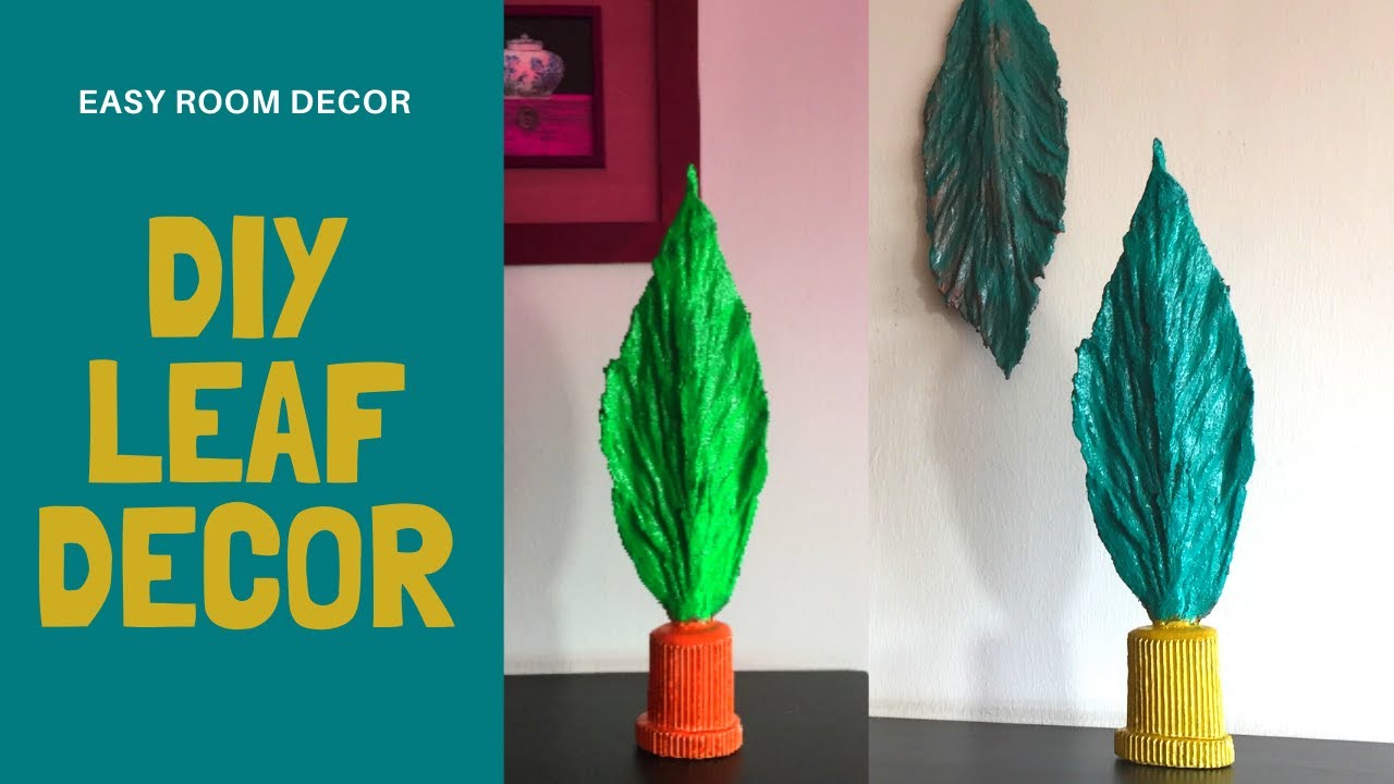 DIY- Simple and easy decorative leaf with cement | Cement craft - YouTube