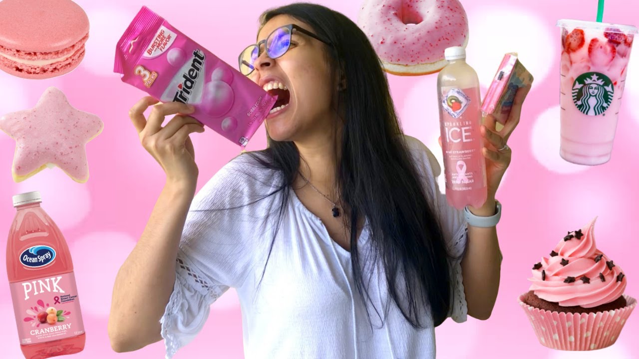 24 HORAS COMIENDO ROSA - All Day Eating Pink Food Challenge - YouTube