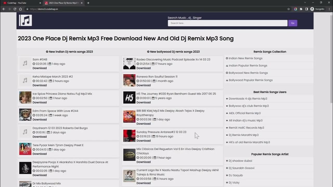 DJ Remix Mp3 API PHP Script - YouTube